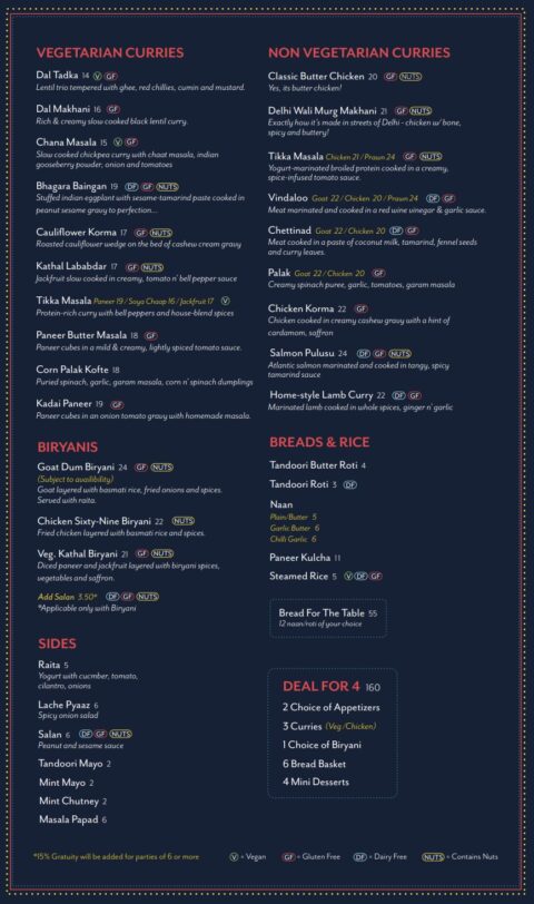 Besharam Menu | Besharam Bar & Grill